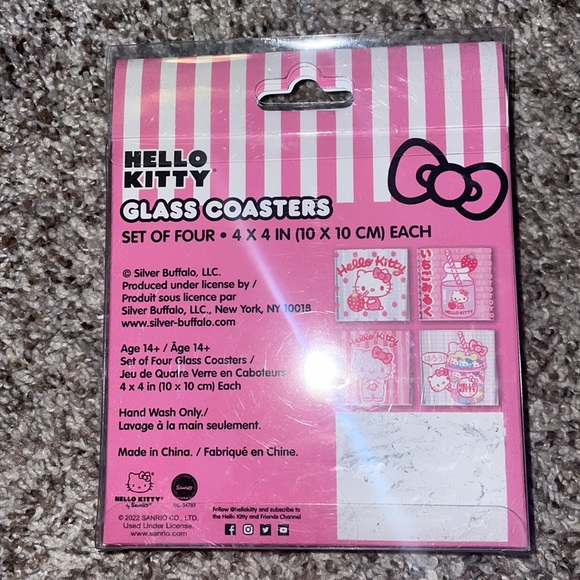 Sanrio | Dining | Hello Kitty Glass Coasters | Poshmark